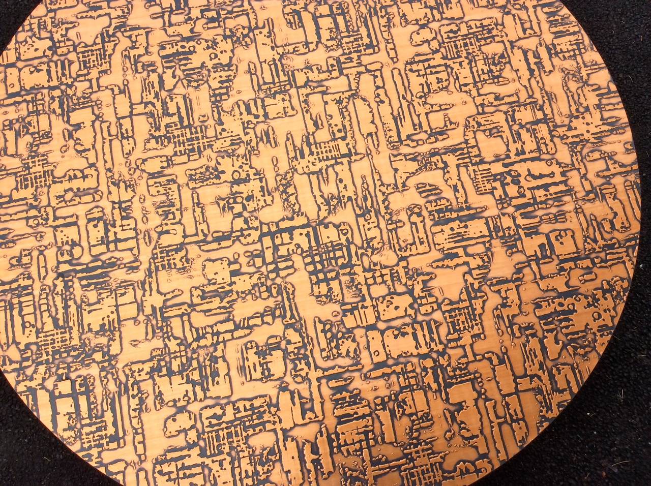 Copper Clad Abstract Pattern Coffee Table at 1stDibs