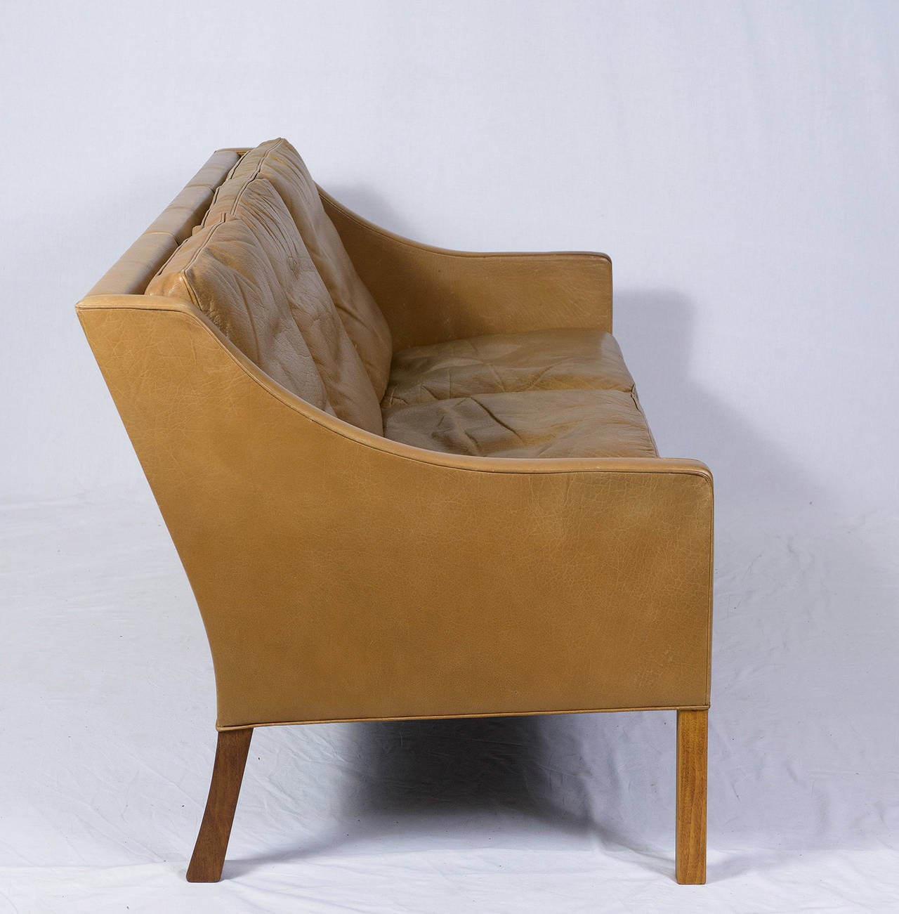 Borge Mogensen Model #2209 Three-Seat Leather Sofa at 1stDibs