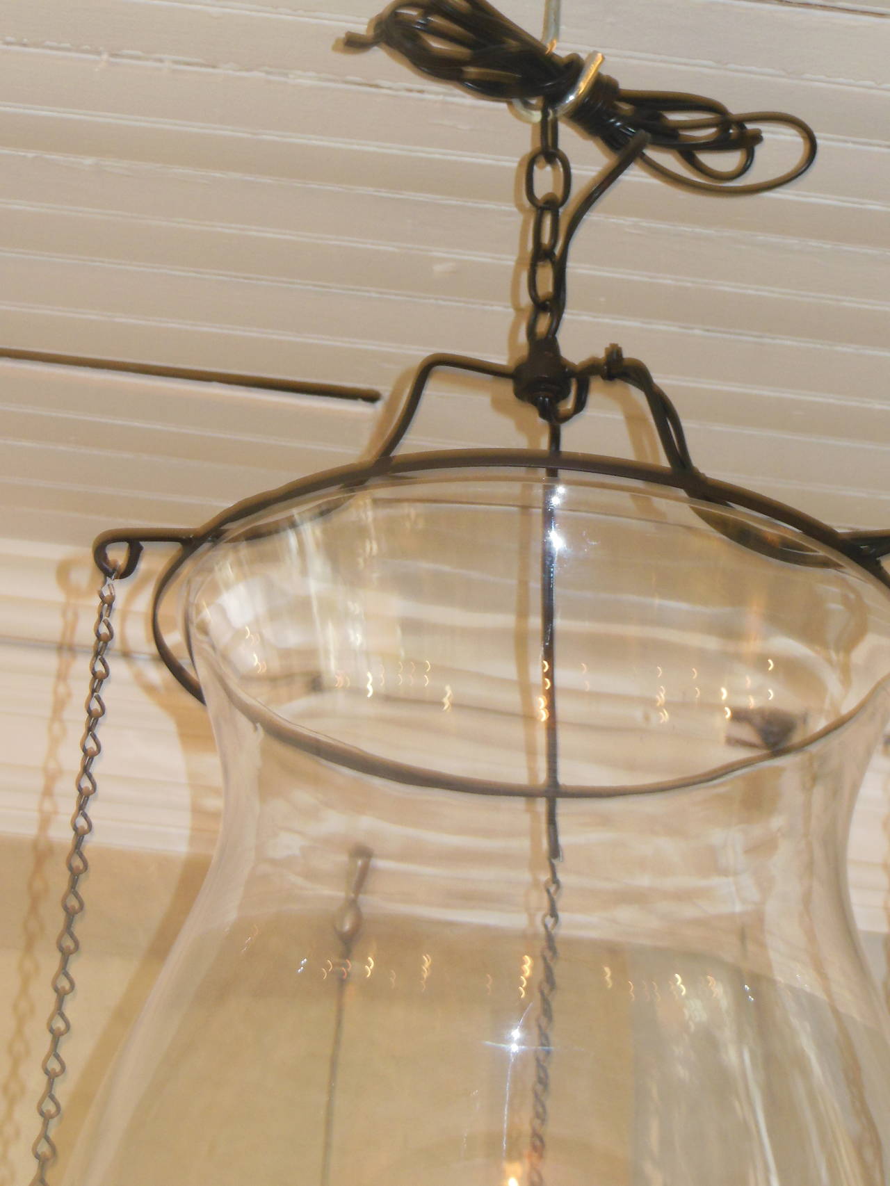 Large Iron and Glass Hurricane Lantern at 1stDibs