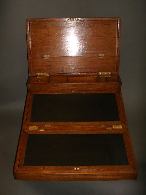 19th Century British Colonial Campaign Writing Slope/ Box On Stand at ...