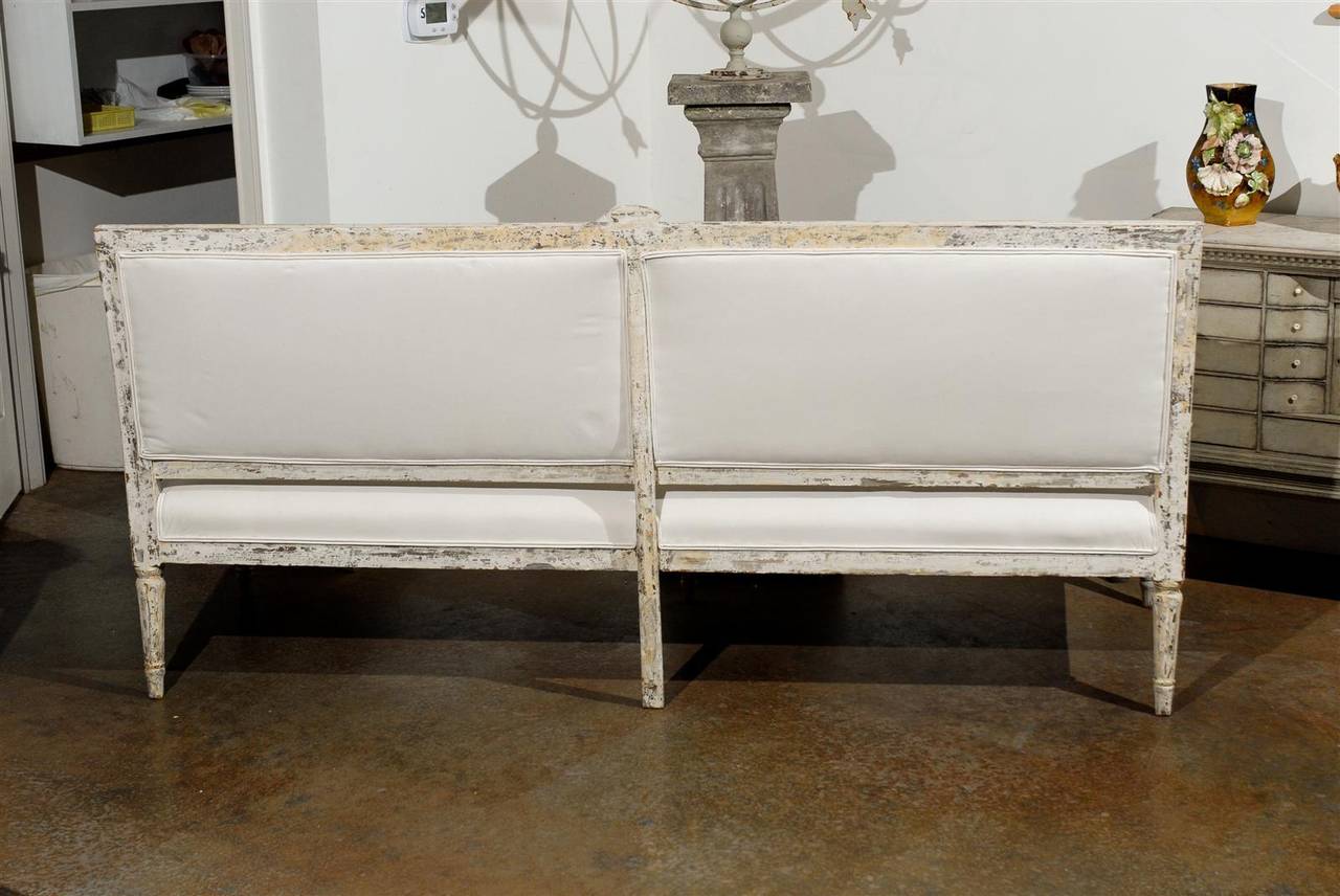 Swedish 1790s Gustavian Period Painted Wood Upholstered Sofa with ...