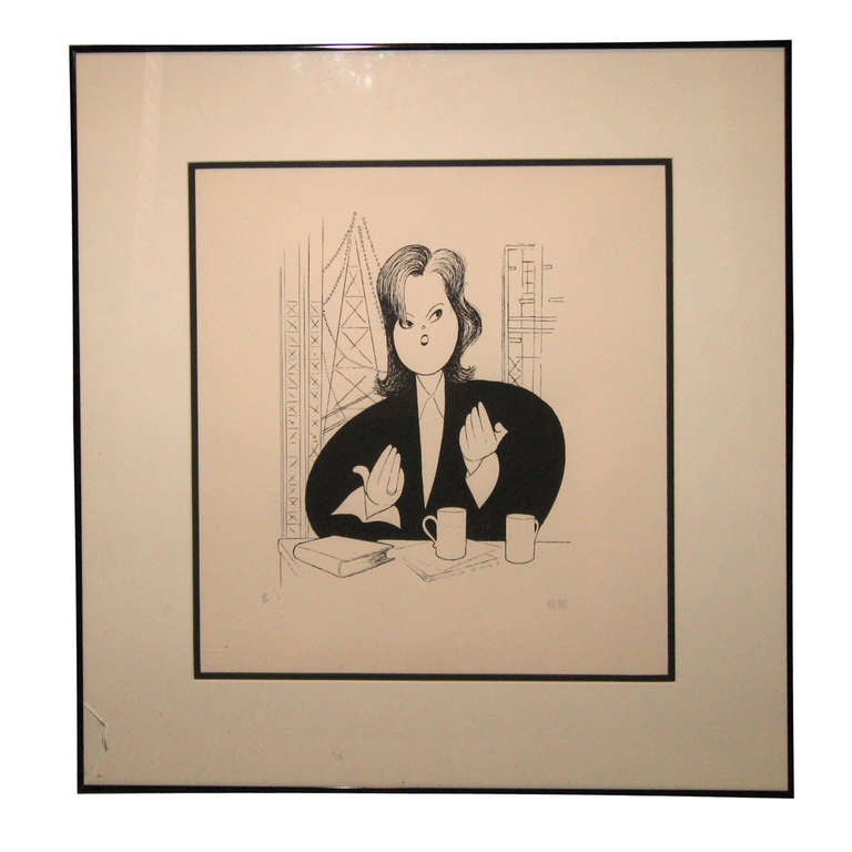 Al Hirschfeld Signed Lithograph of Rosie O'Donnell at 1stDibs