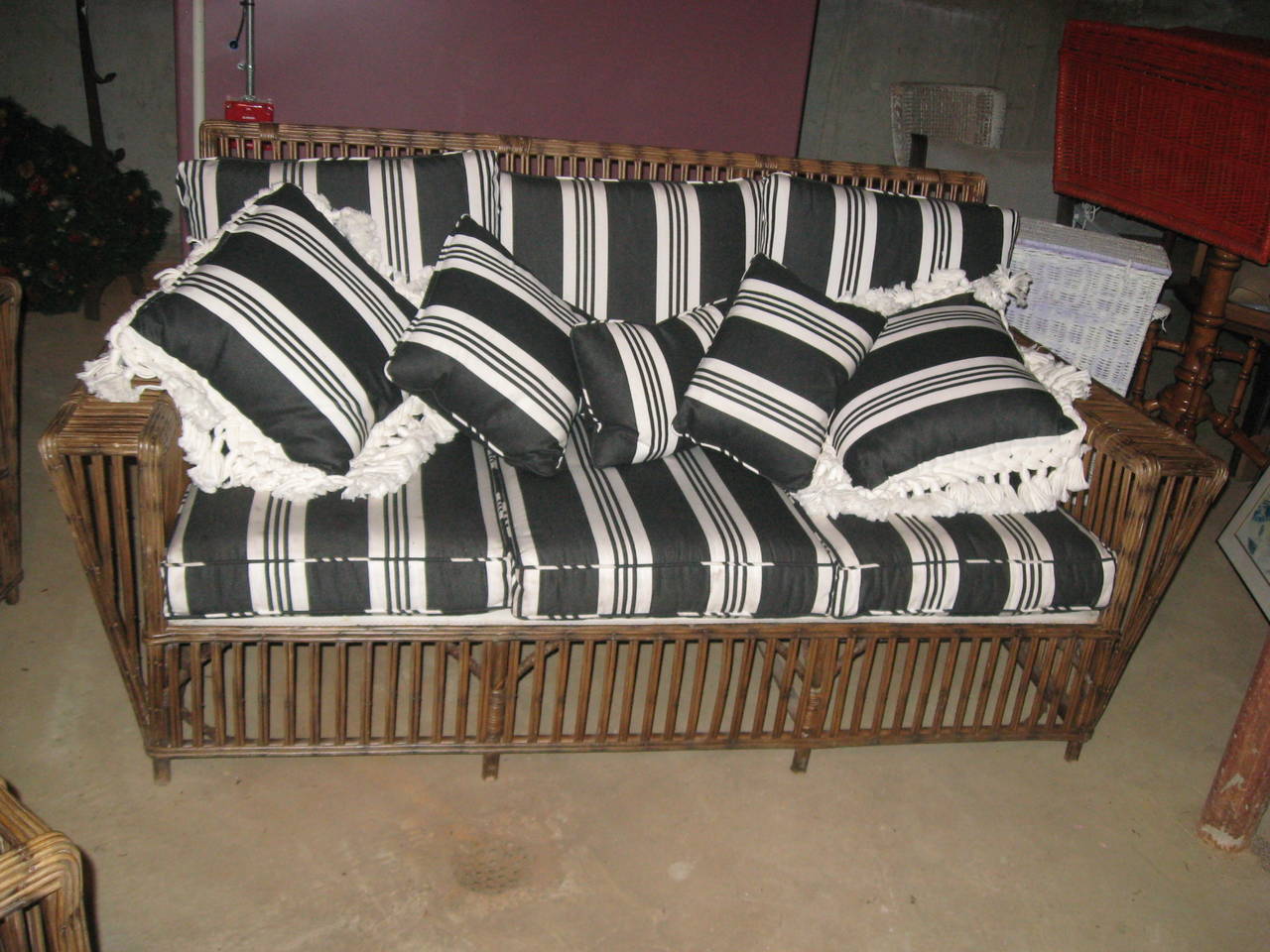 Vintage Four-Piece Stick Wicker Suite at 1stDibs