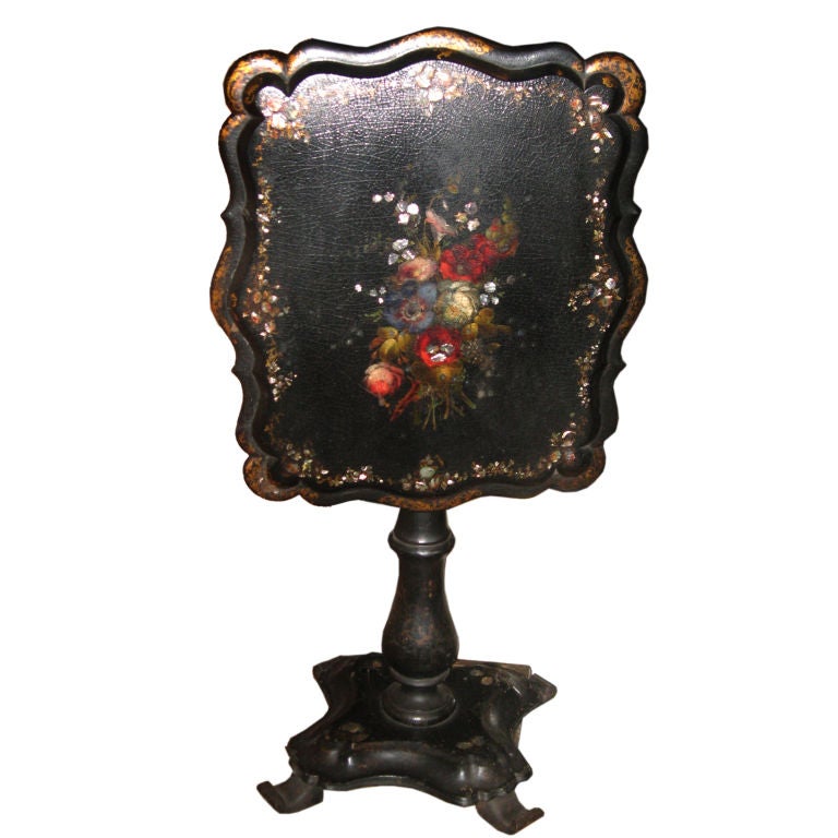 19th Century English Papier Mâché Tilt Top Table For Sale at 1stDibs ...