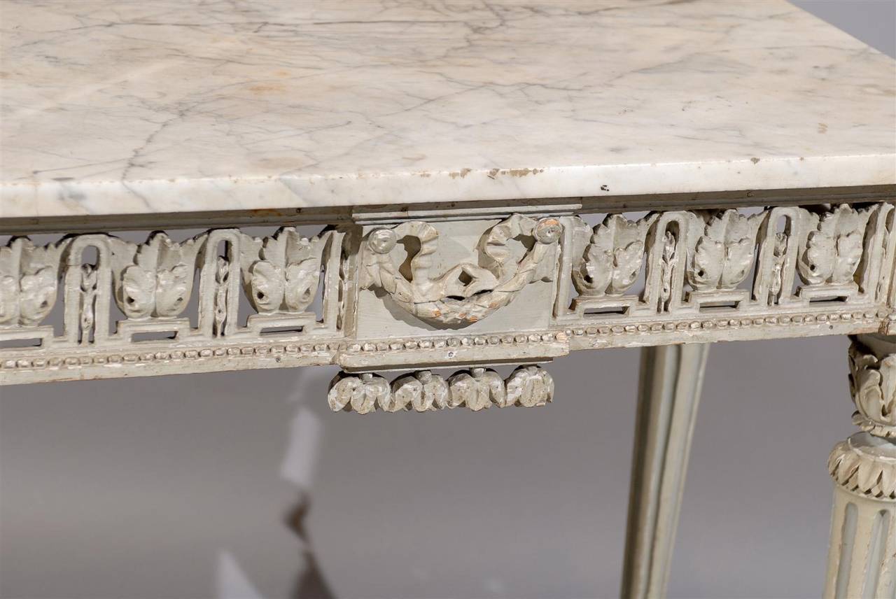 18th Century French Louis XVI Painted Console Table with Marble Top at ...