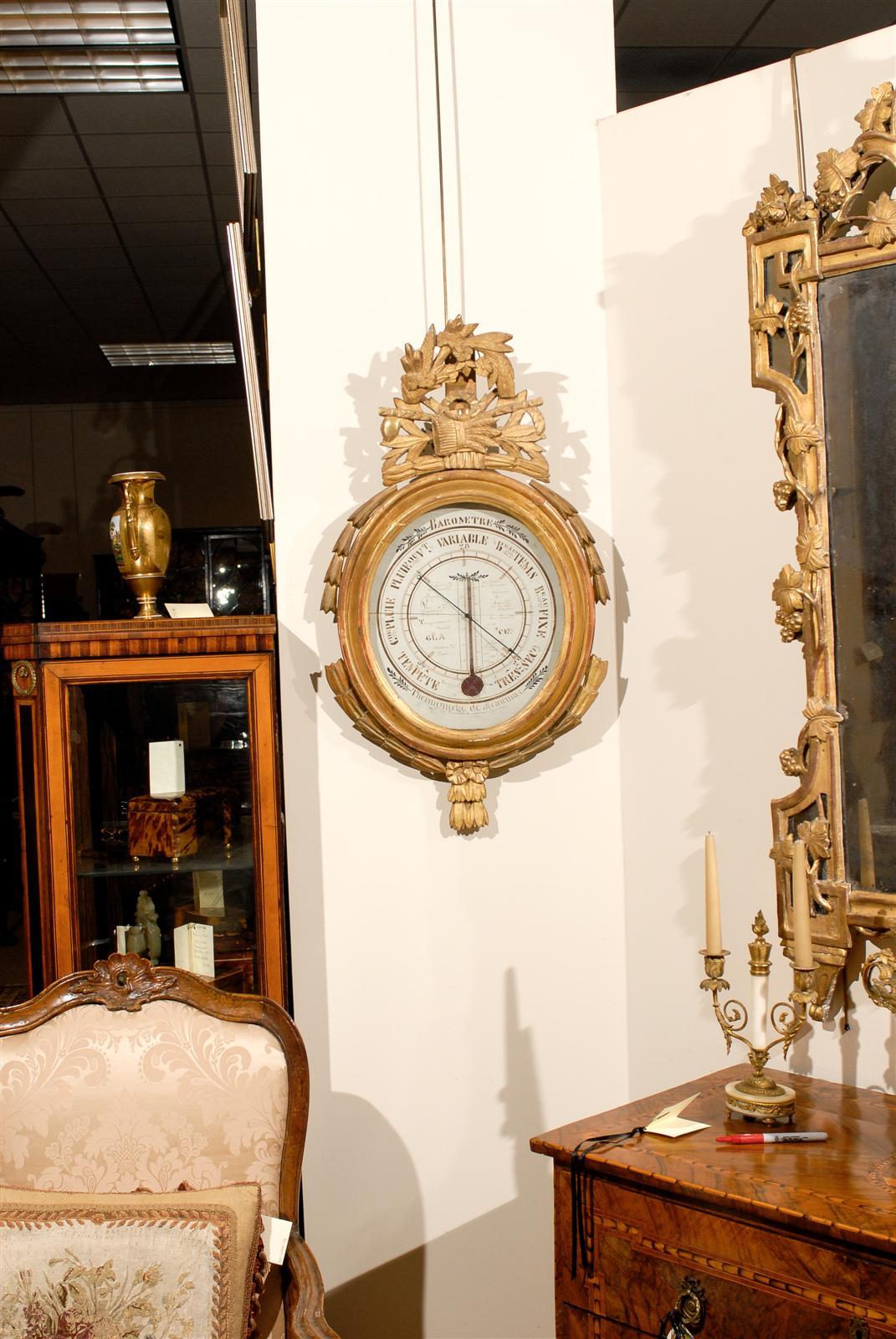 Louis XVI Giltwood Barometer, France, circa 1790 at 1stDibs