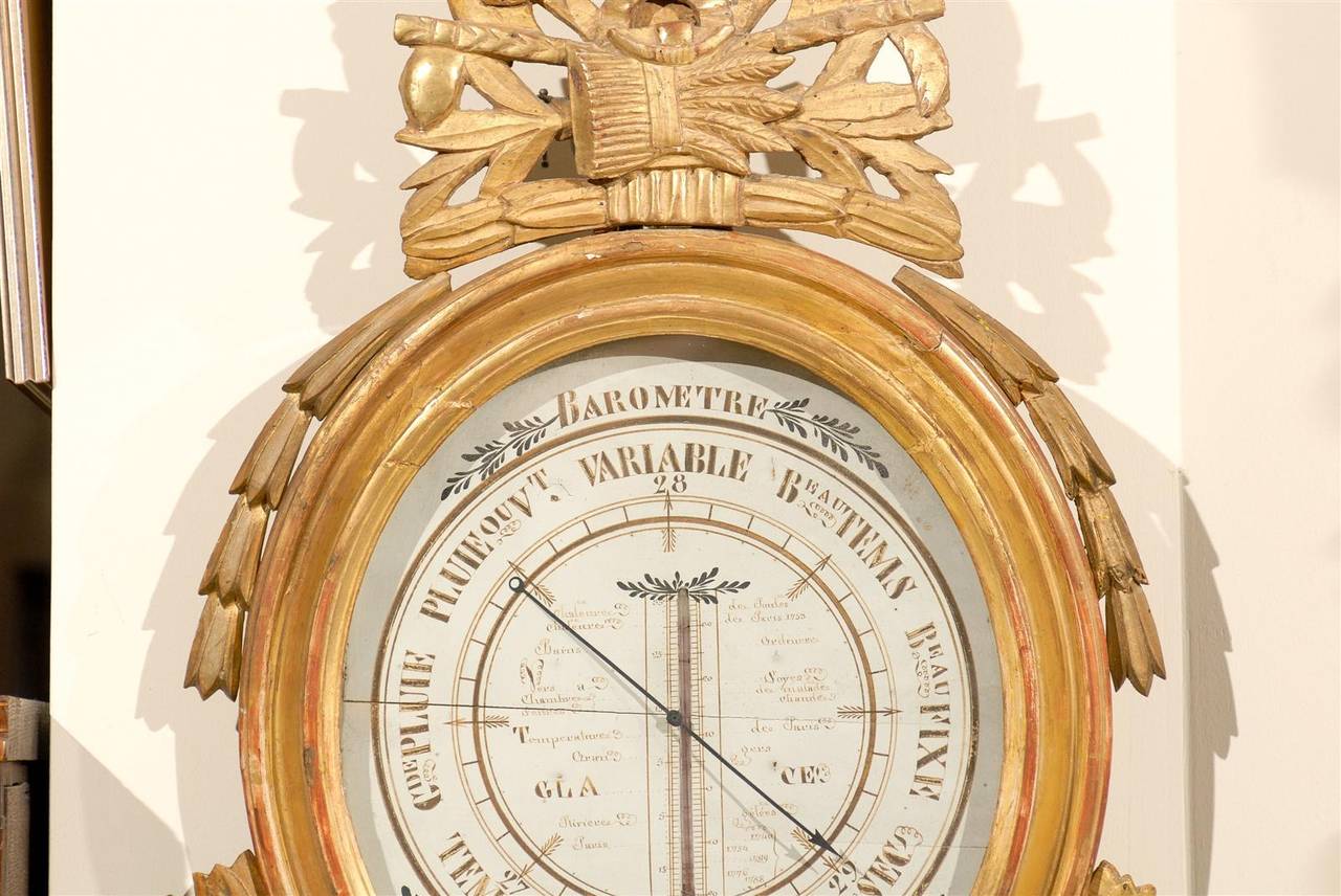 Louis XVI Giltwood Barometer, France, circa 1790 at 1stDibs