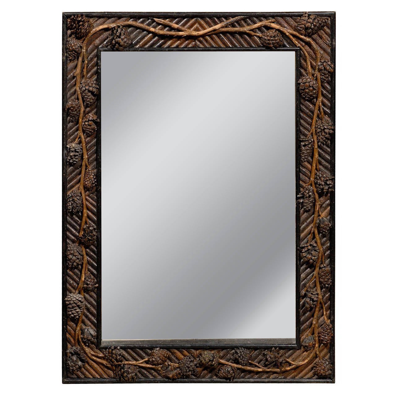 French Pine Cone Mirror at 1stDibs