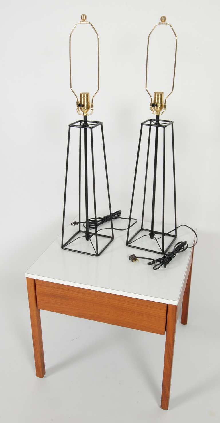 Verplex Modernist Wire Table Lamps at 1stDibs