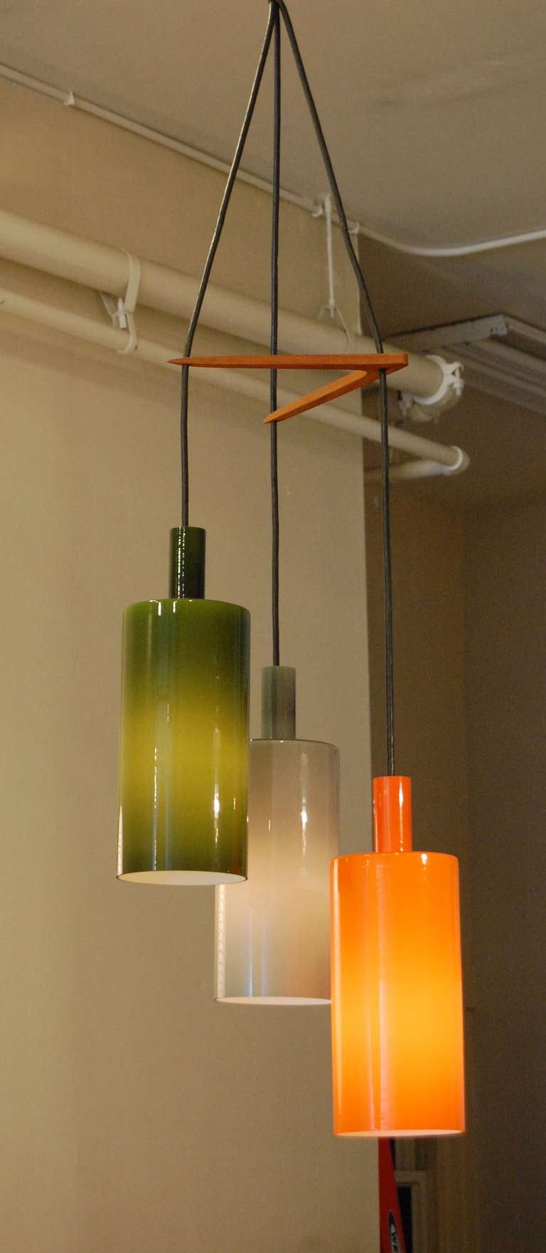 Danish Tri-Color Pendant Lamp at 1stDibs