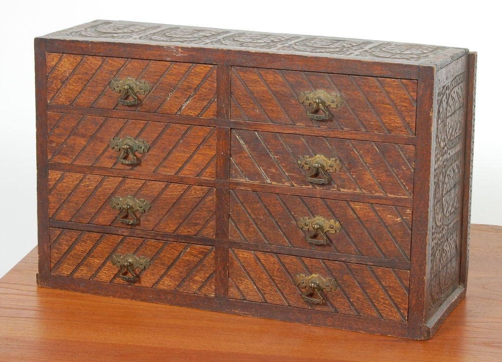 Early American Table Top Box with Drawers at 1stDibs