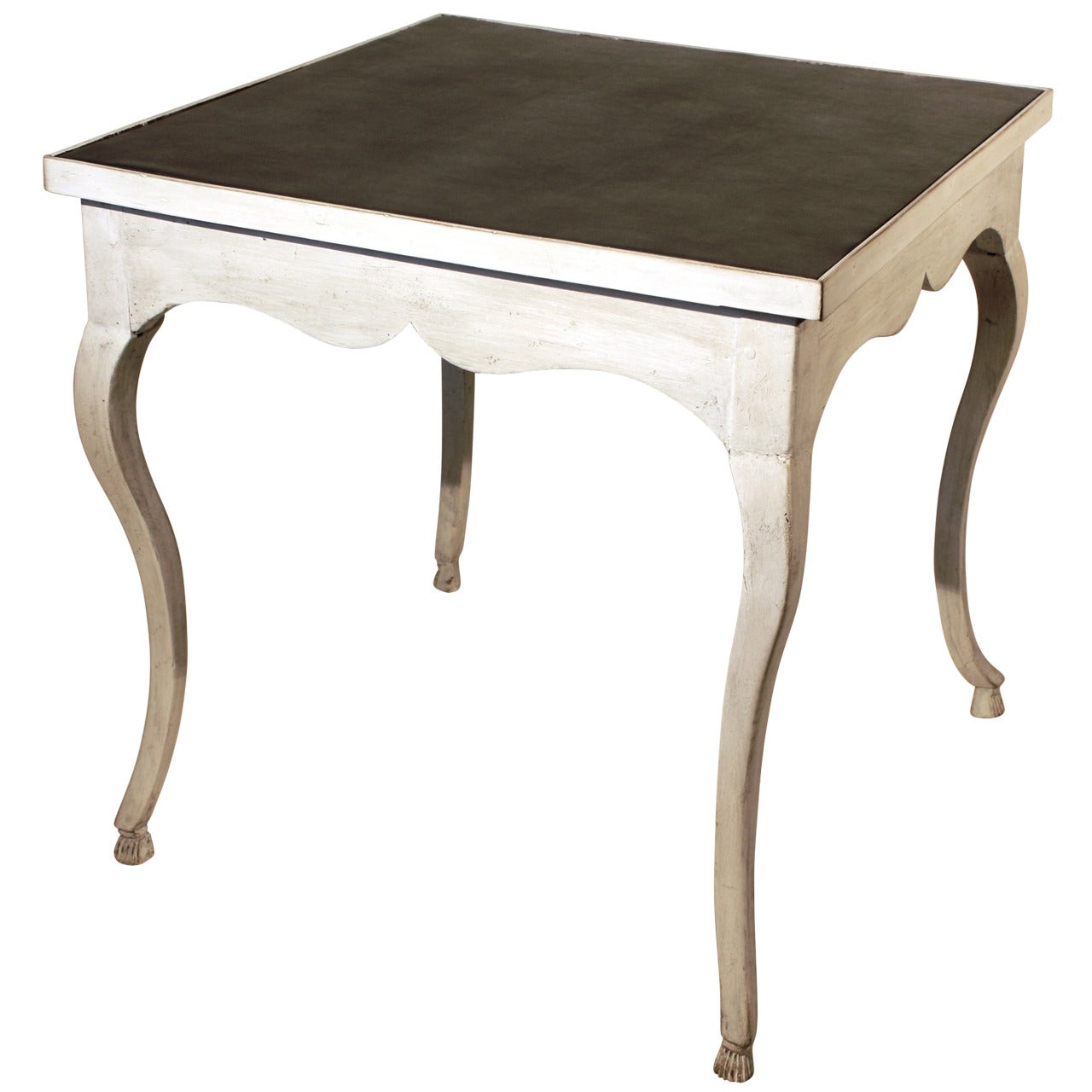 French Louis XV Style Marquetry Inlaid Bronze Swivel Top Card Game ...