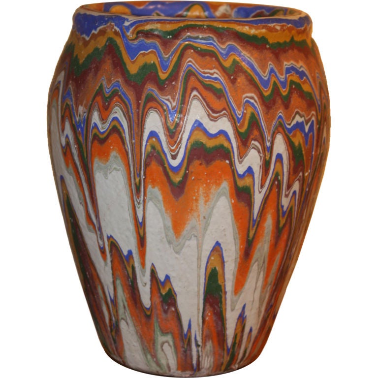 Decorated Chalkware Vase at 1stDibs