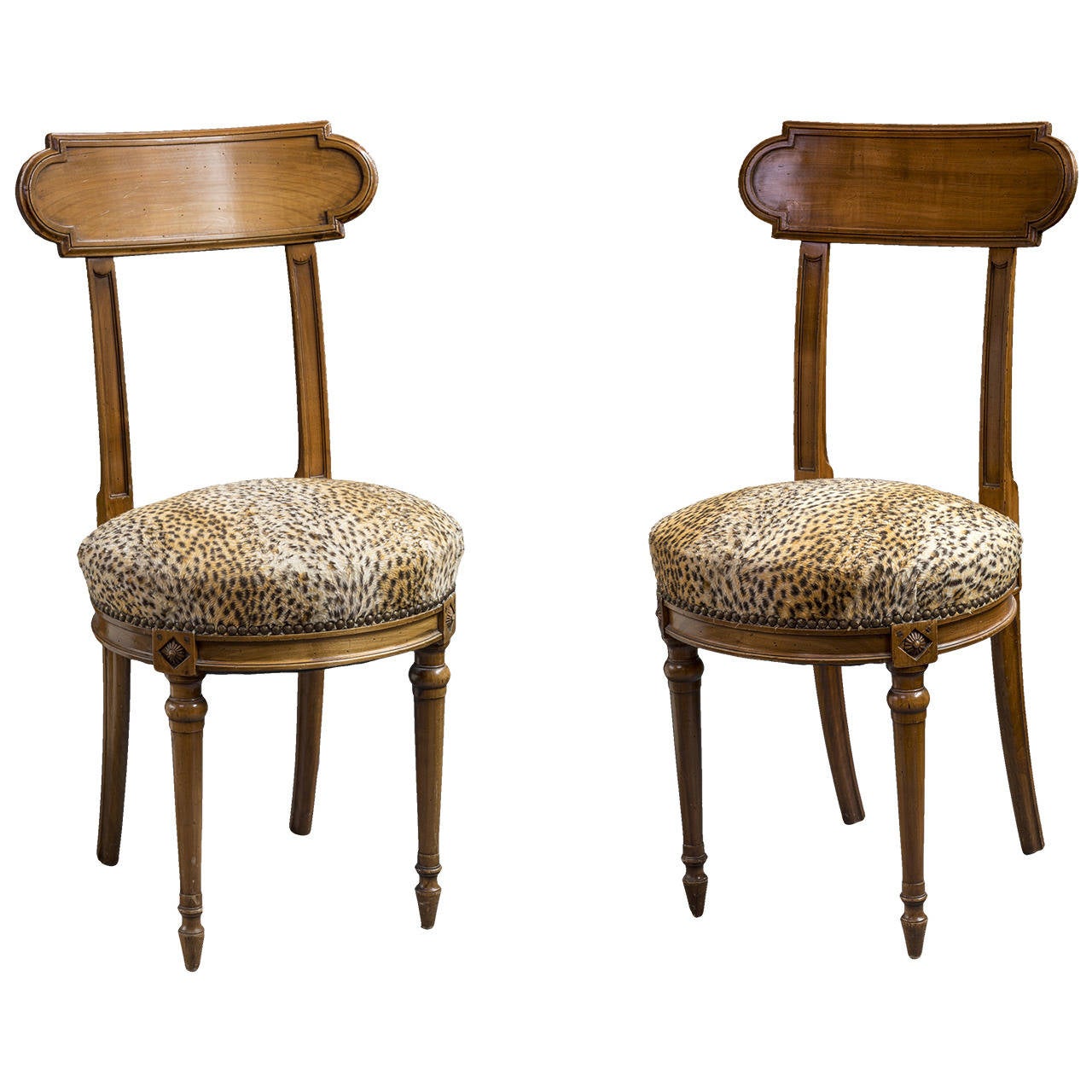 Pair of Consulat Style Mahogany Chairs in the Style of Jacob Frères at ...