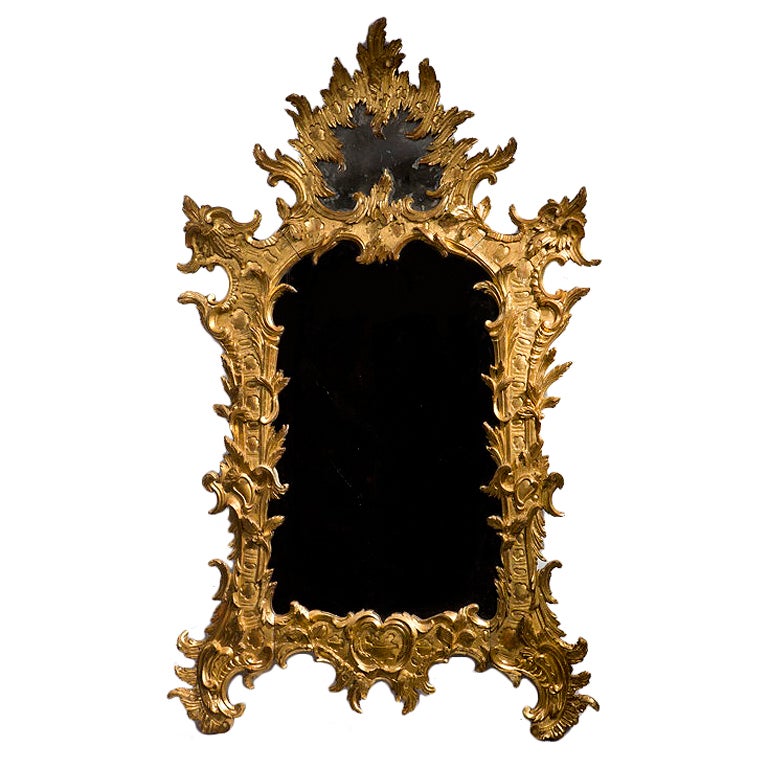 German Rocaille Giltwood Mirror For Sale at 1stDibs