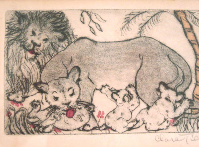 Collection of 6 Mother and Baby Animal Etchings by Clara Tice at 1stDibs