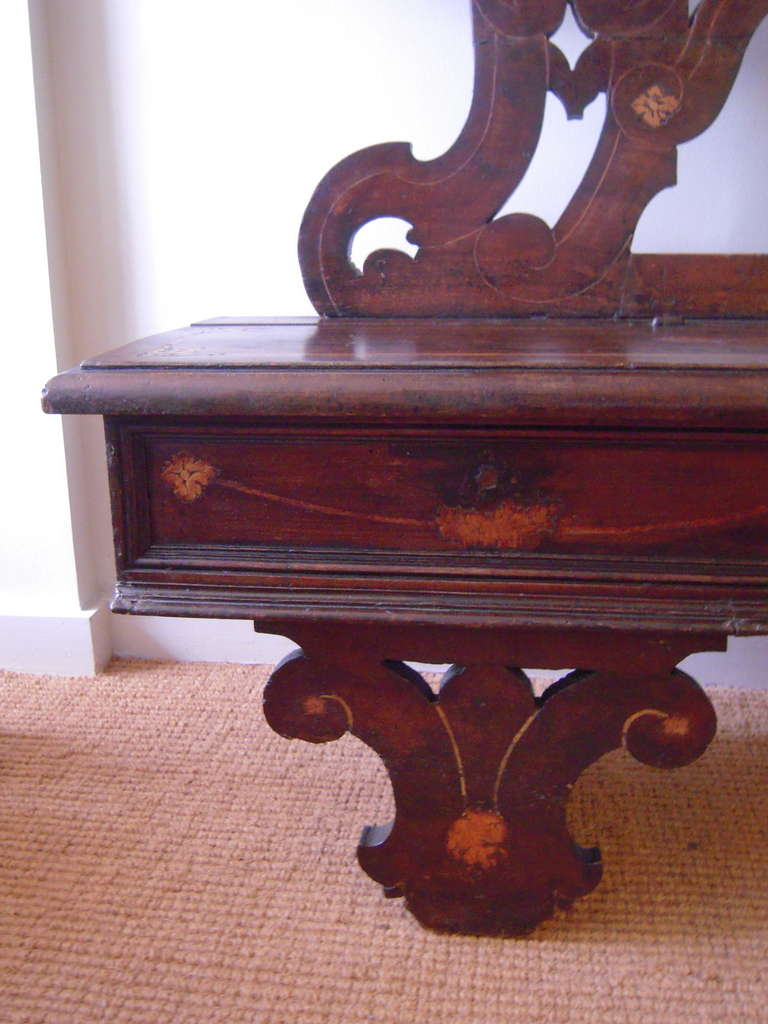 A Sculptural and Graphic Italian Hall Bench at 1stDibs