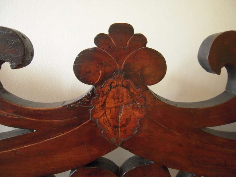 A Sculptural and Graphic Italian Hall Bench at 1stDibs
