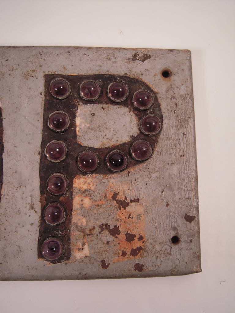 Stop Sign with Amethyst Glass Marble Reflectors at 1stDibs | vintage ...