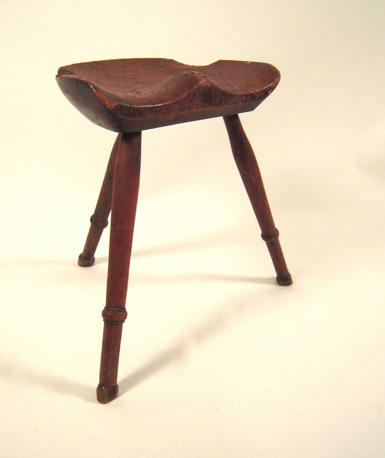 Swedish 3-Legged Stool with Saddle Seat at 1stDibs