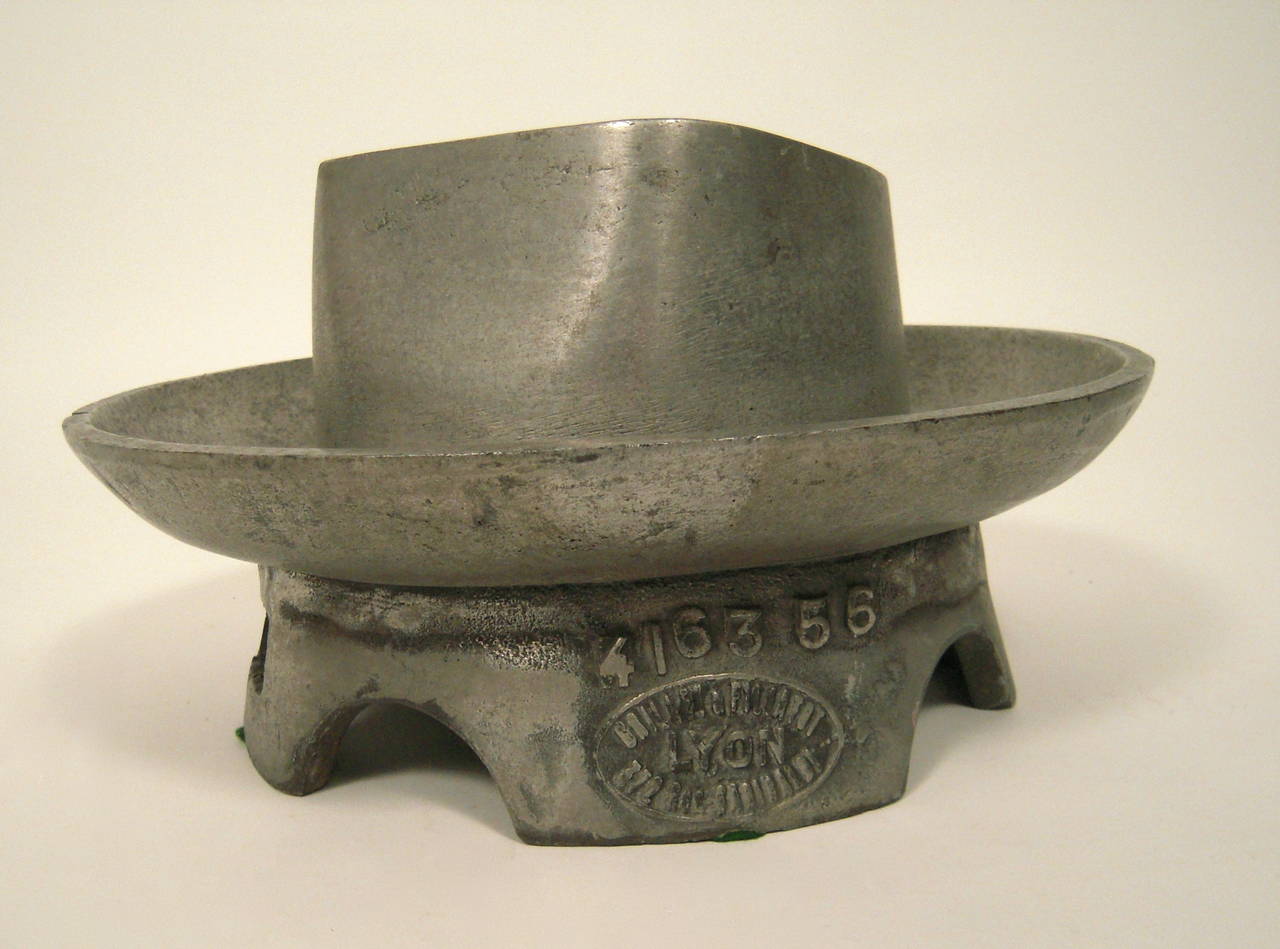 Sculptural French Metal Hat Form at 1stDibs