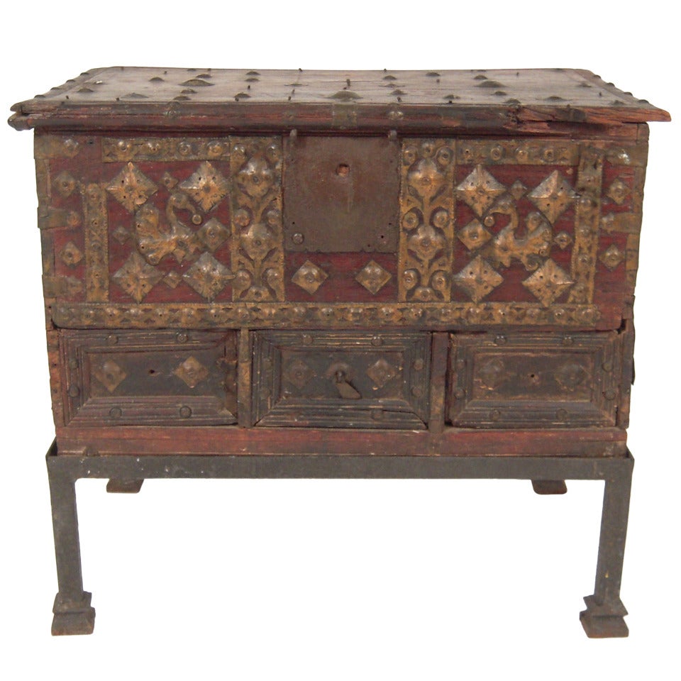 Indian Chest on Stand Occasional or Small Coffee Table at 1stDibs