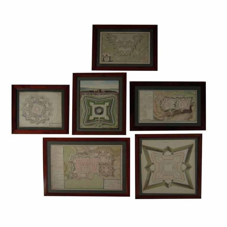 Rare Collection of 18th Century English and French Star Fort Drawings ...