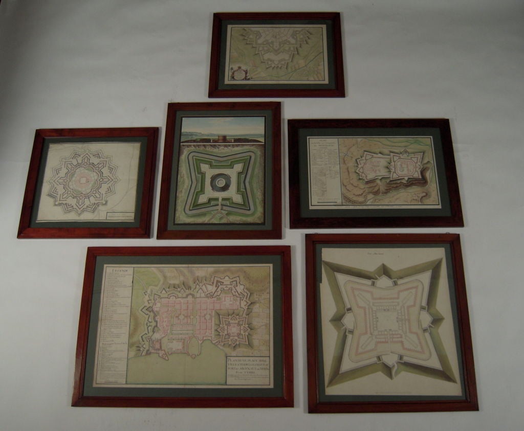 Rare Collection of 18th Century English and French Star Fort Drawings ...