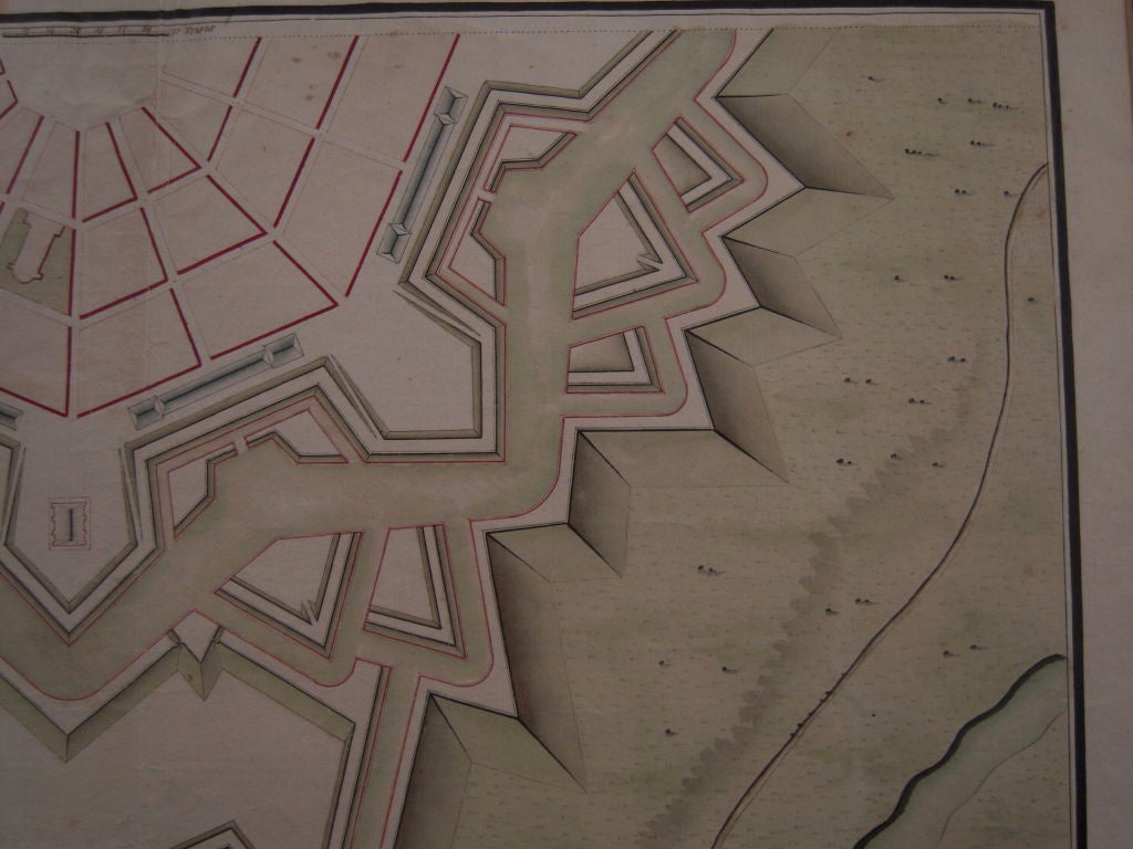 Rare Collection of 18th Century English and French Star Fort Drawings ...