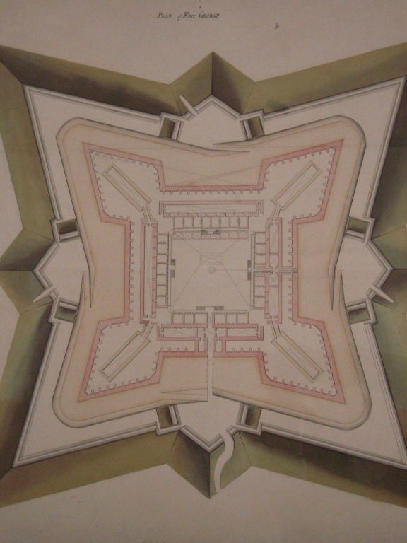 Rare Collection of 18th Century English and French Star Fort Drawings ...