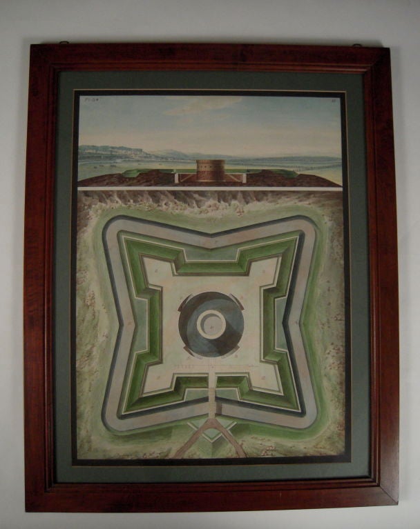 Rare Collection of 18th Century English and French Star Fort Drawings ...