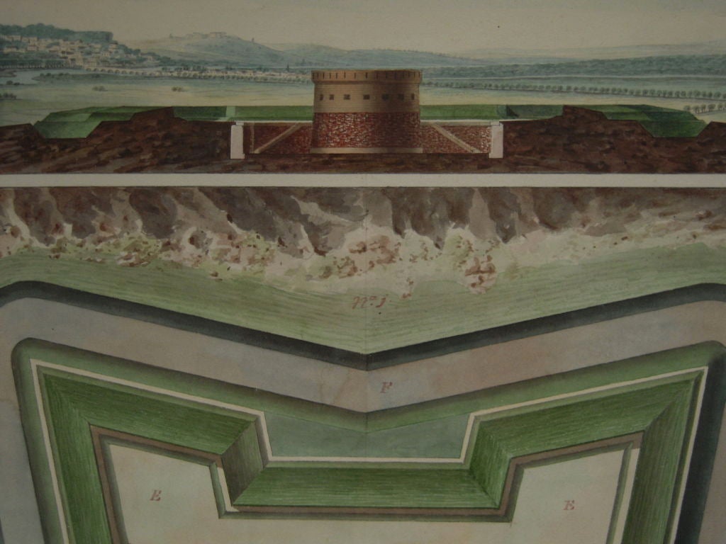 Rare Collection of 18th Century English and French Star Fort Drawings ...