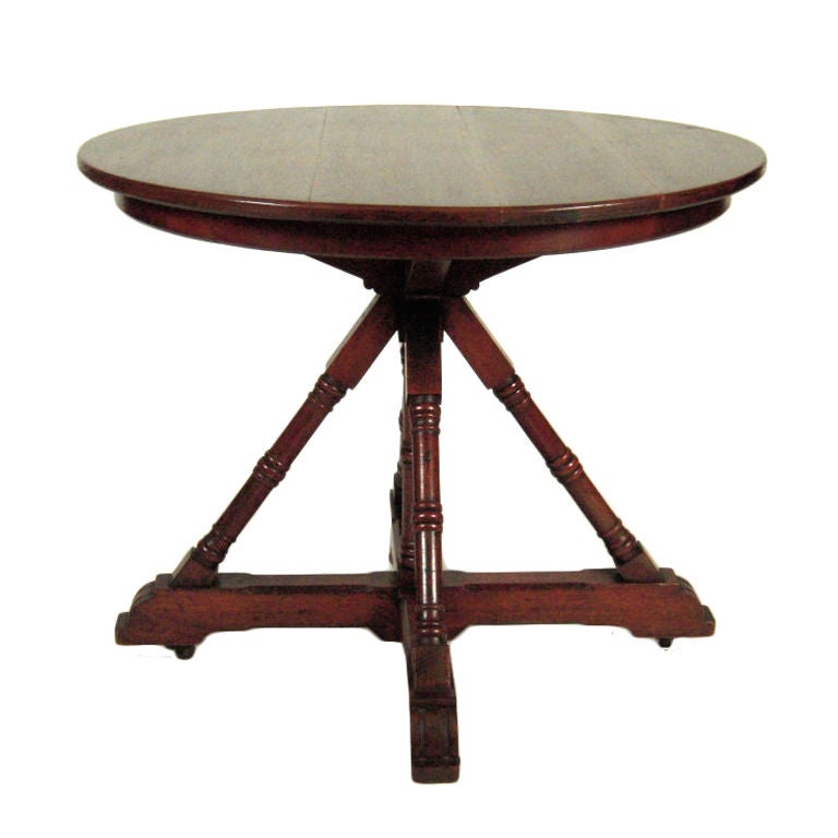 Sculptural Gothic Revival Round Table at 1stDibs