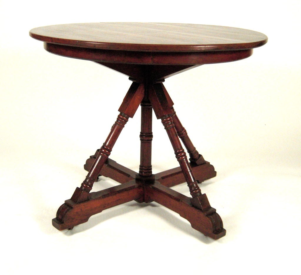 Sculptural Gothic Revival Round Table at 1stDibs