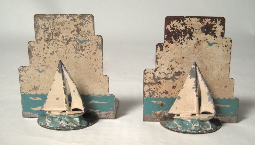 1930s Sailboat Bookends at 1stDibs
