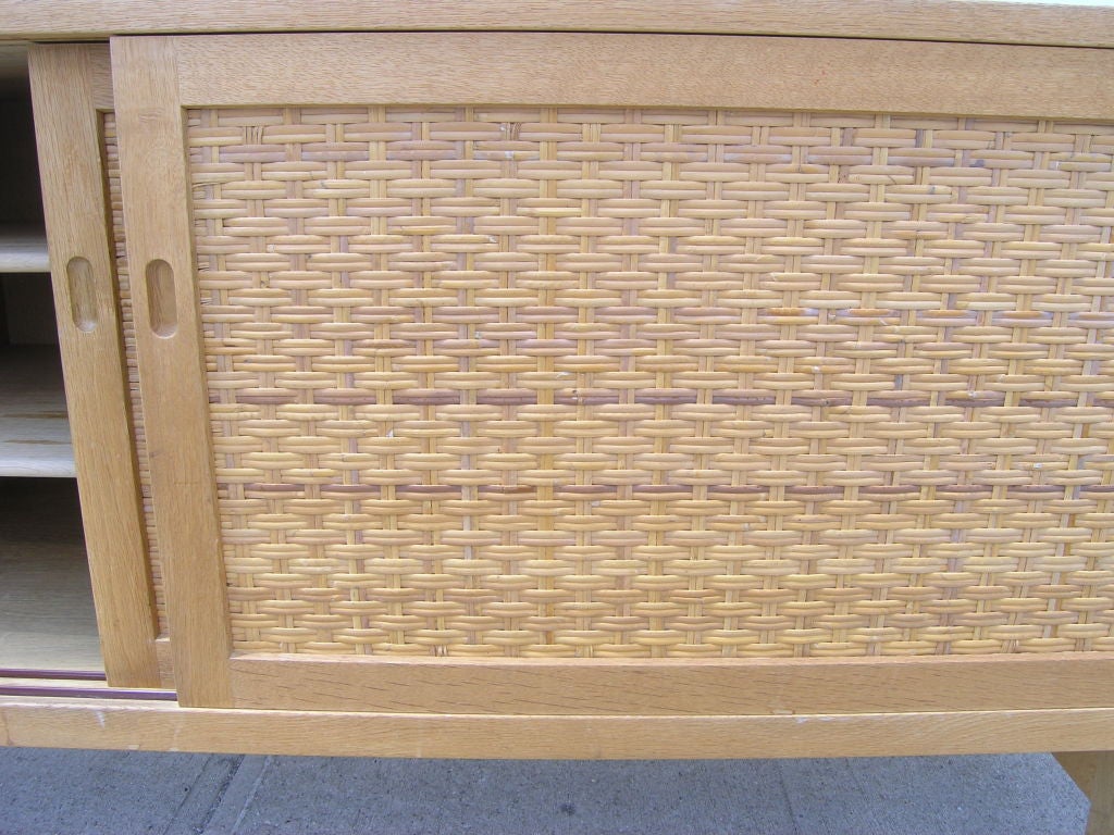 Rare Oak and Rattan Sideboard by Hans Wegner at 1stDibs