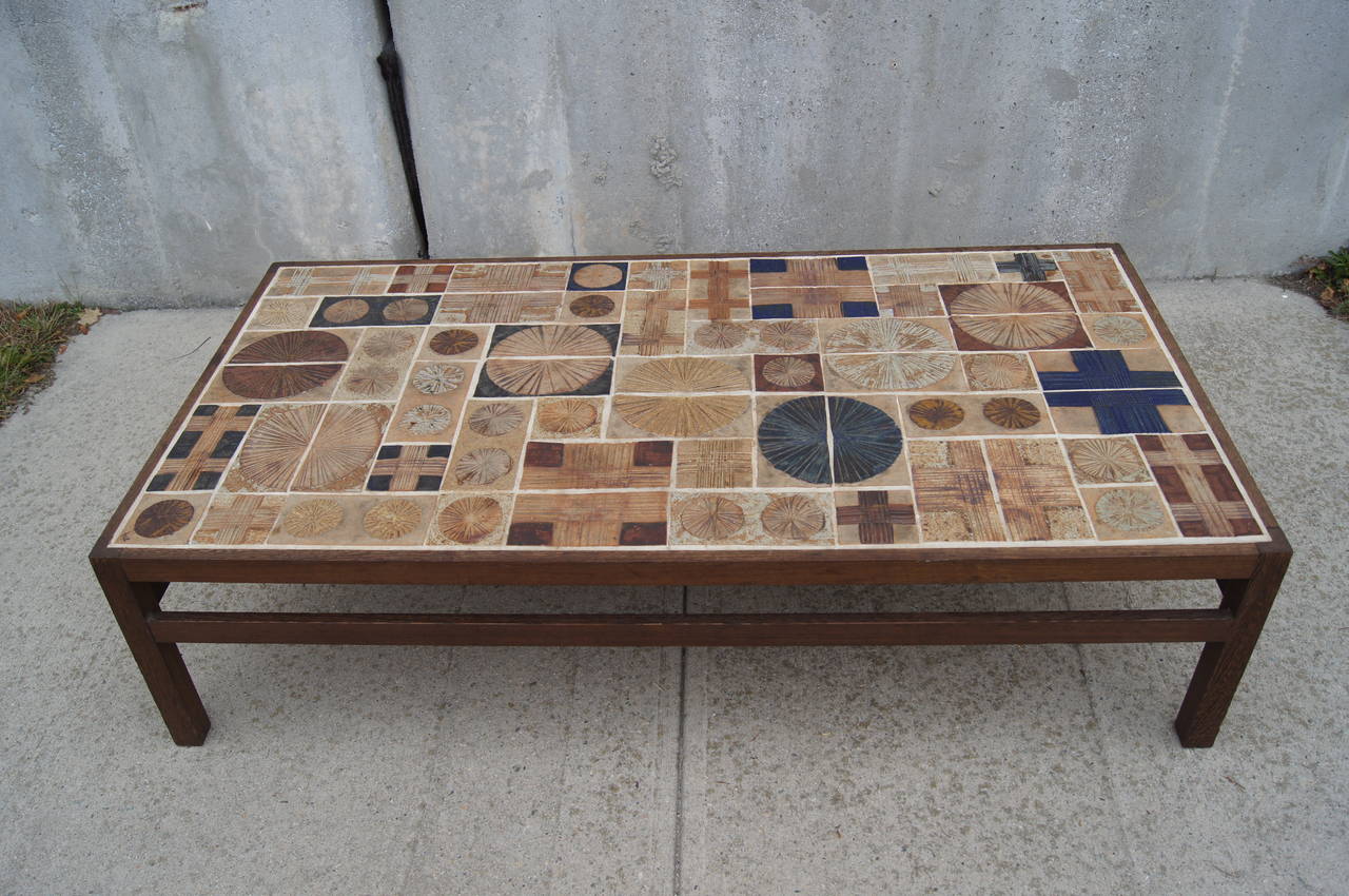 Coffee Table by Willy Beck with Ceramic Tile-Top by Tue Poulsen at 1stDibs