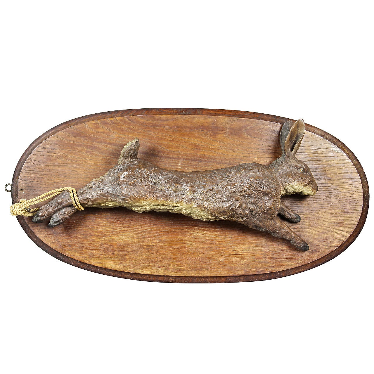 Terracotta and Painted Rabbit Trophy Plaque at 1stDibs