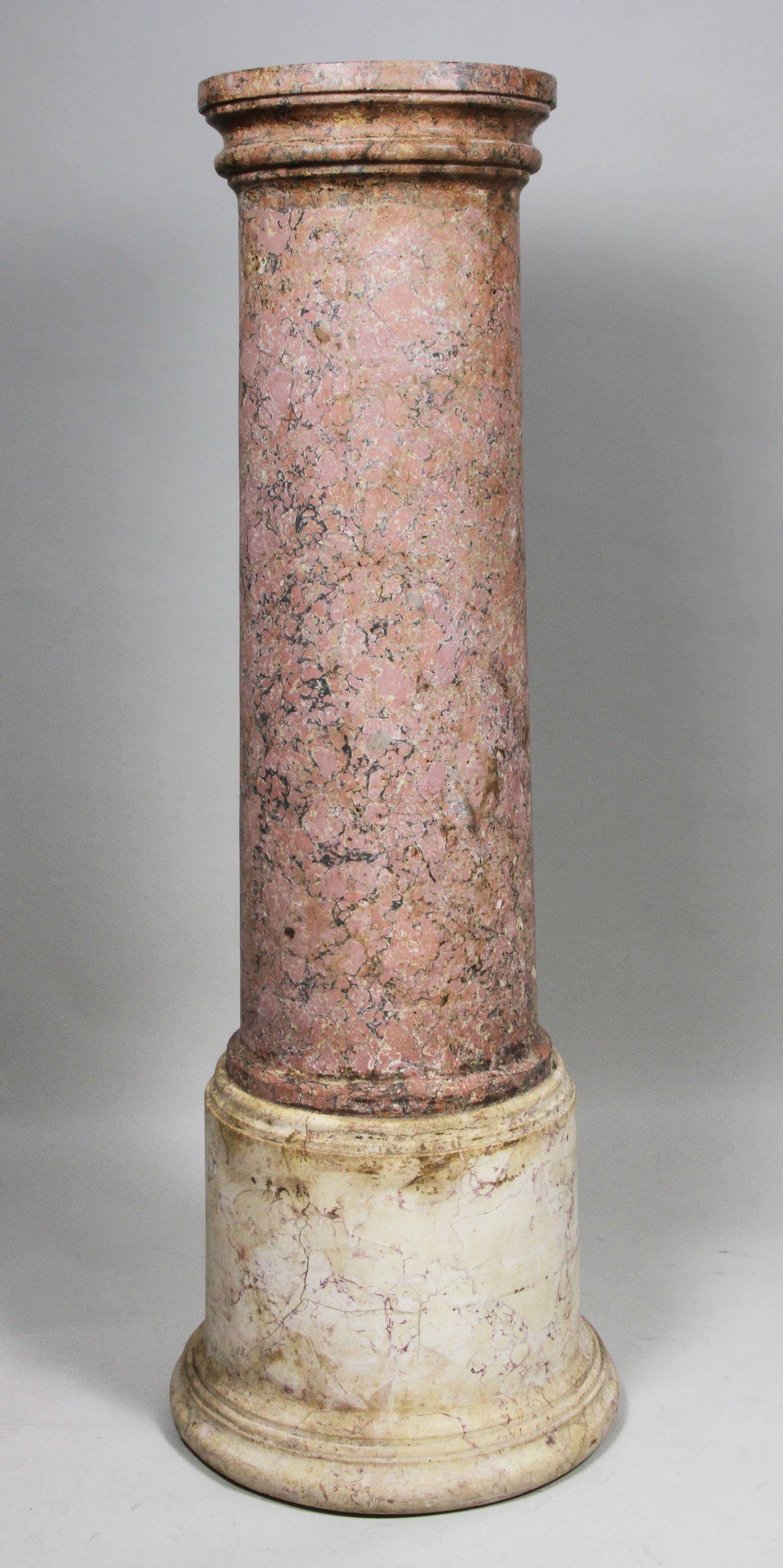 Italian Scagliola Faux Marble Plaster Pedestal at 1stDibs