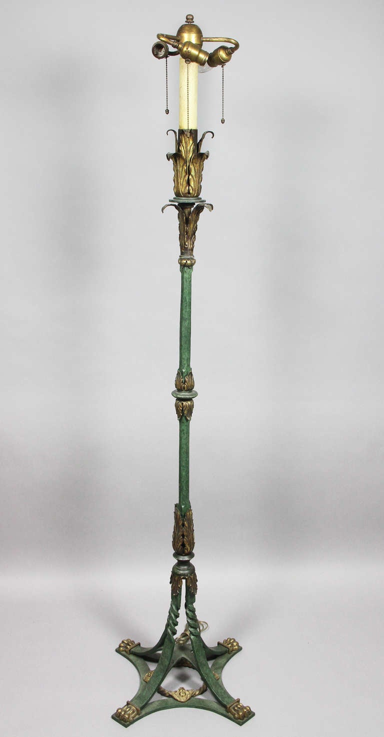 Renaissance Revival Wrought Iron And Bronze Floor Lamp at 1stDibs