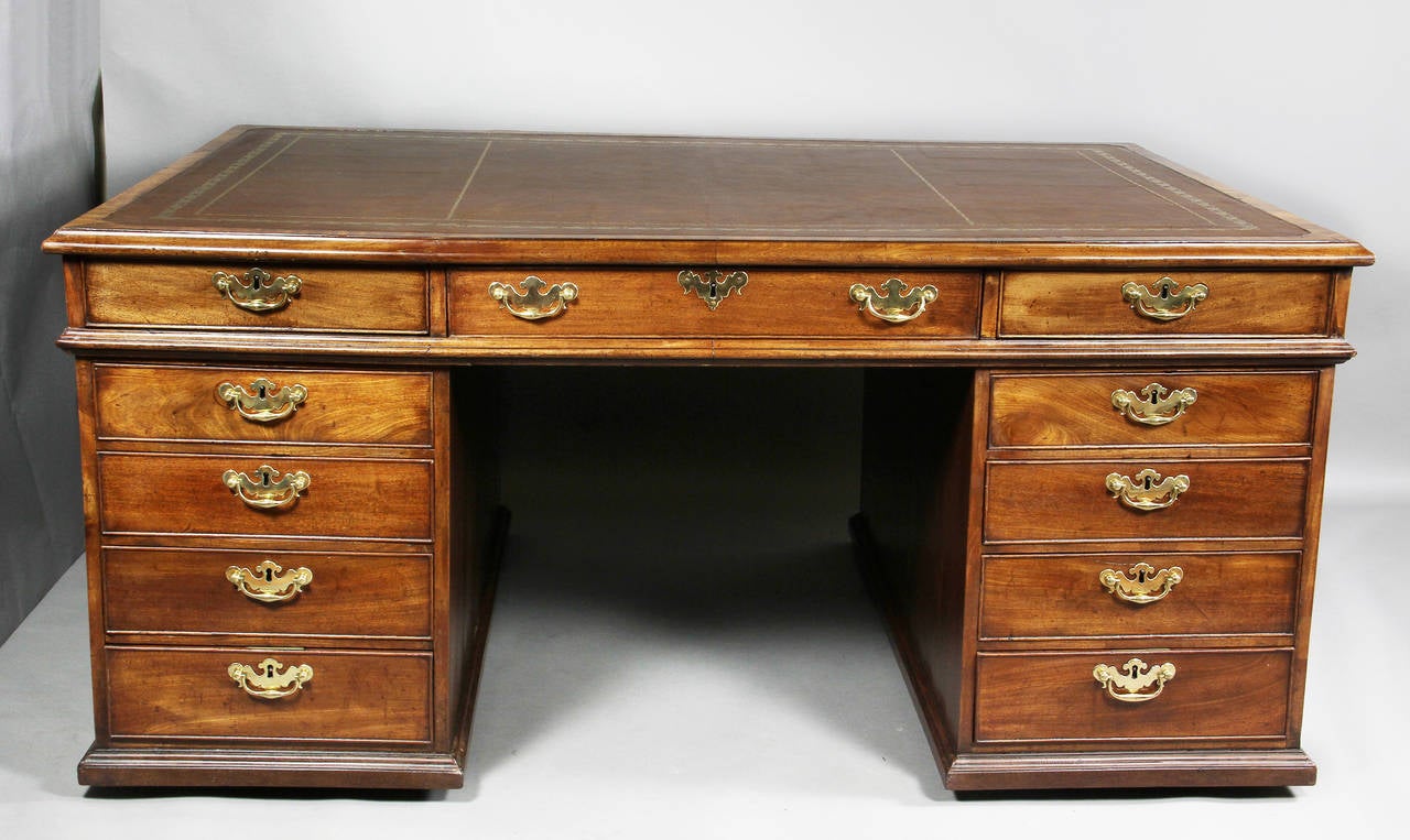George III Mahogany Partners Desk at 1stDibs