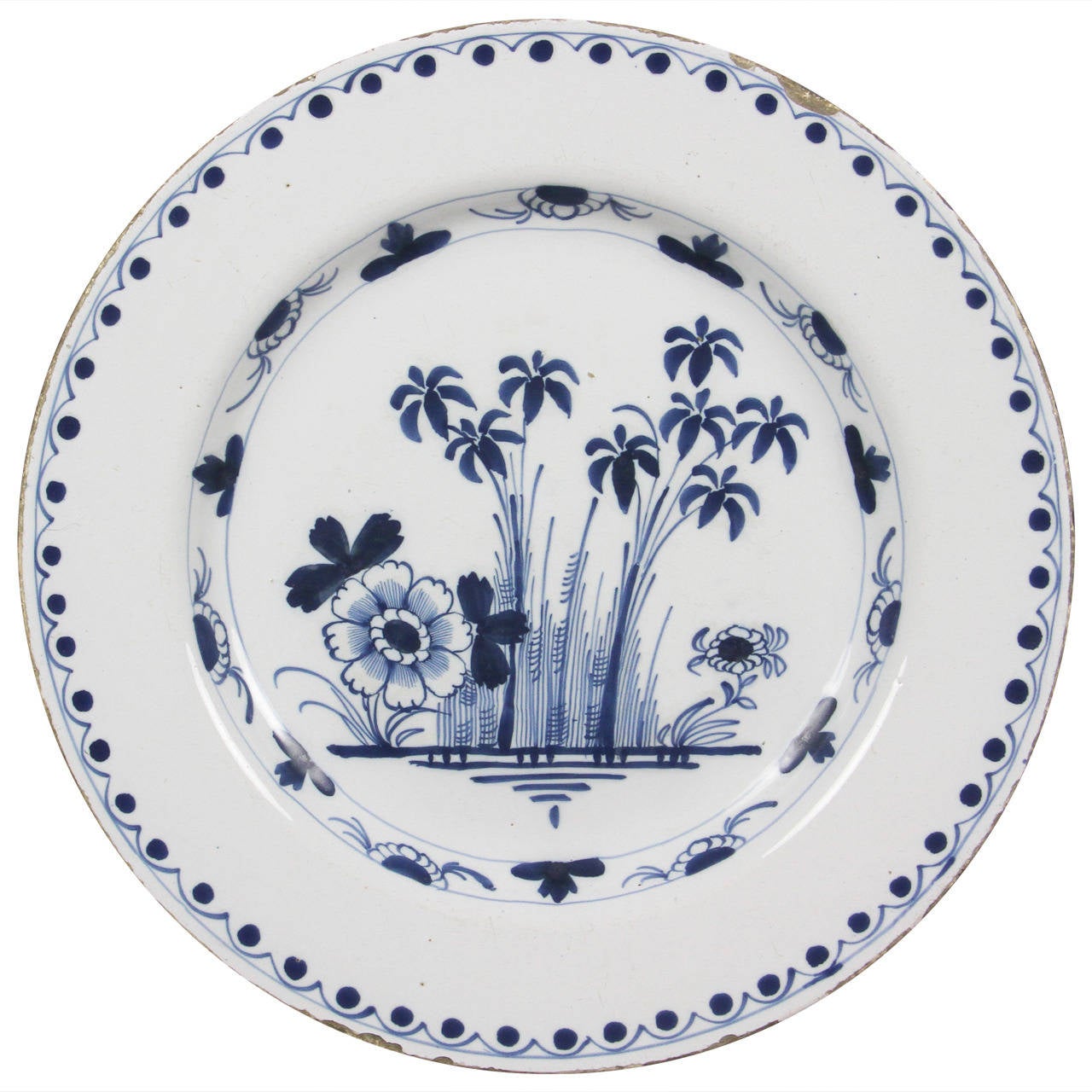 A Rare Blue and White Dutch Delft Flower Bowl (Tulipiere) at 1stdibs