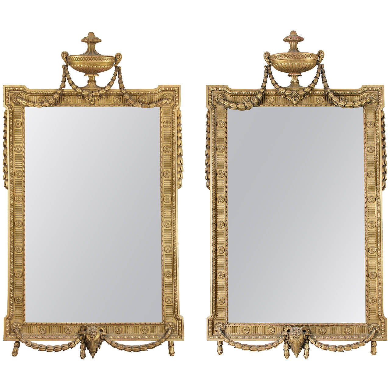 Pair of George III Adams Style Giltwood Mirrors For Sale at 1stDibs