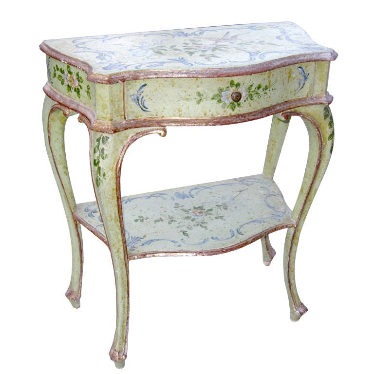 Venitian Rococo Style Painted Side Table at 1stDibs