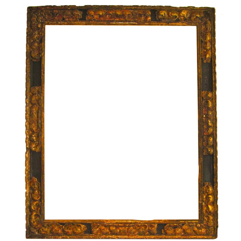 Spanish Baroque Giltwood And Black Painted Frame at 1stDibs