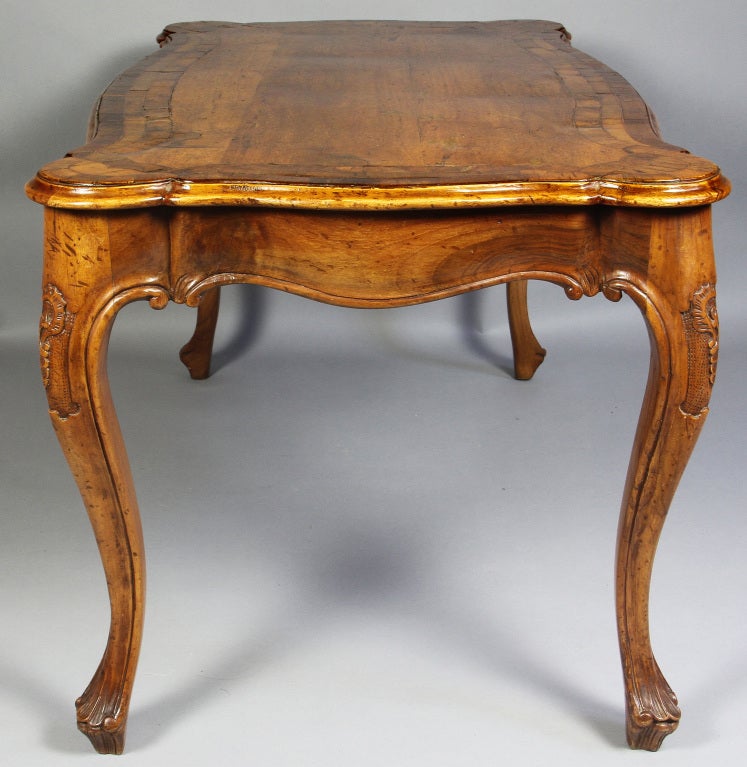 Italian Rococo Style Walnut Coffee Table at 1stDibs | rococo coffee table