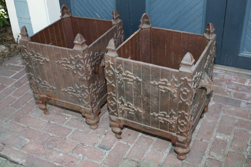 Pair of French Cast-Iron Planters at 1stDibs