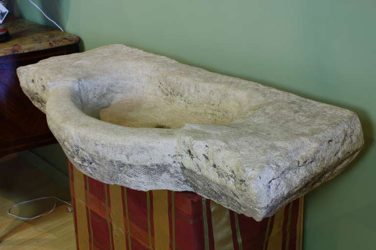 French Stone Sink with Fleur de Lis at 1stDibs