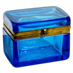 Azure Blue Glass Box at 1stDibs