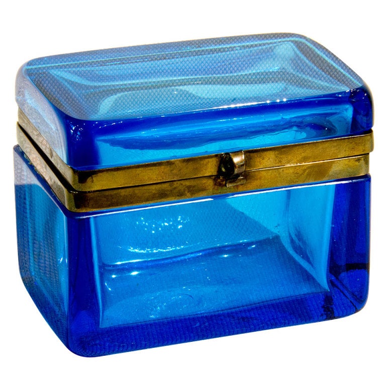 Azure Blue Glass Box at 1stDibs